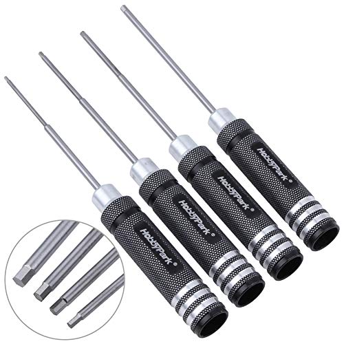 Hobbypark 4pcs Hex Screw Driver Set 1.5mm 2.0mm 2.5mm 3.0mm Allen Wrench Keys Screwdriver Kit RC Repair Tools Kit for Traxxas RC Car Drone Multi-Axis Helicopter Arrma Axial Losi Redcat Racing