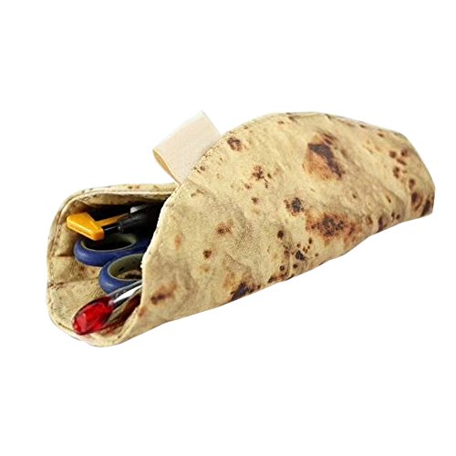 ZTL Creative Tortilla Pen Pencil Case Funny Burrito Stationery Pencil Pouch Pen Holder Makeup Case Bag