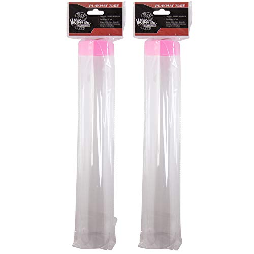 Monster Protectors Playmat Tube Prism-Shaped Play Mat Tube (Pink) - Won't Roll, Easy in and Out Design (2 Pack)