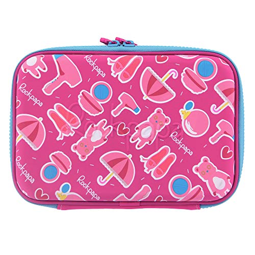 rockpapa High-Capacity Princess Pencil Case, Pencil Box, Storage Box for School Students Girls Teens Kids Toddlers Pink