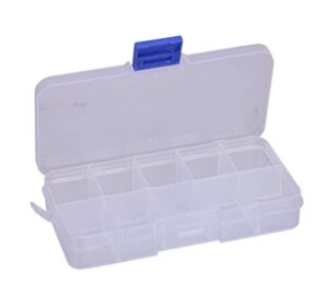 2tomato shipping supplies 1pc clear rectangle plastic storage box 10 slots small compartment organizer vitamine medicine pill jewelry bead findings container box spb17