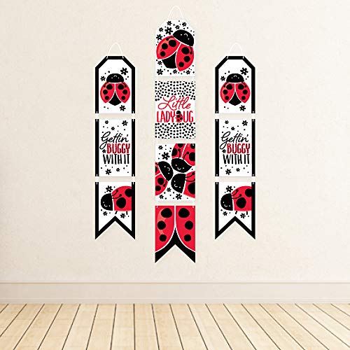 Big Dot of Happiness Happy Little Ladybug - Hanging Vertical Paper Door Banners - Baby Shower or Birthday Party Wall Decoration Kit - Indoor Door Decor