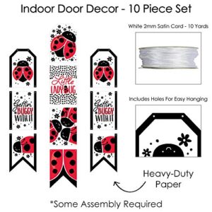 Big Dot of Happiness Happy Little Ladybug - Hanging Vertical Paper Door Banners - Baby Shower or Birthday Party Wall Decoration Kit - Indoor Door Decor