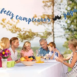 Dill-Dall Feliz Cumpleaños Papa Banner, Fiesta Theme Party Decorations, Dad Birthday Party Banner, Happy Birthday Banner for Men (Blue)