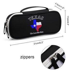 Texas, The Lone Star State Printed Pencil Case Bag Stationery Pouch with Handle Portable Makeup Bag Desk Organizer