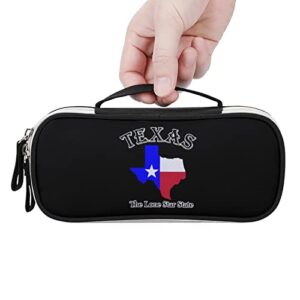 Texas, The Lone Star State Printed Pencil Case Bag Stationery Pouch with Handle Portable Makeup Bag Desk Organizer