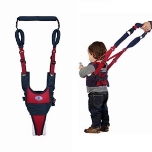 baby walker toddler walking harness, full adjustable breathable baby walking helper, functional safety stand up and walking belt for newborn（7-24months) (red & blue)