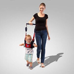 Baby Walker Toddler Walking Harness, Full Adjustable Breathable Baby Walking Helper, Functional Safety Stand Up and Walking Belt for Newborn（7-24months) (Red & Blue)