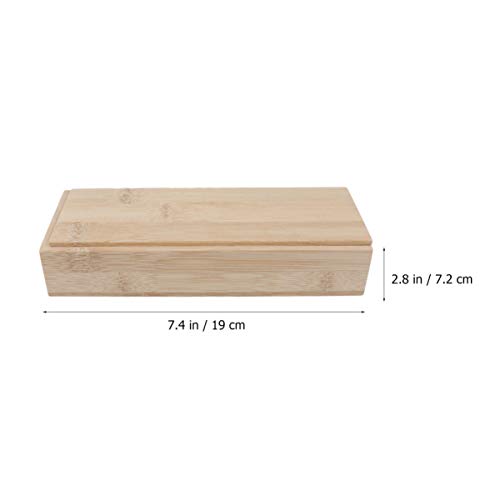 SUPVOX Wooden Pencil Box,Wood Brush Box with Sliding Lid for DIY Artist Tool and Brush Storage -7.4 x 2.8 x 1.2 inches, Rectangle