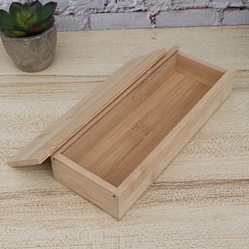 SUPVOX Wooden Pencil Box,Wood Brush Box with Sliding Lid for DIY Artist Tool and Brush Storage -7.4 x 2.8 x 1.2 inches, Rectangle