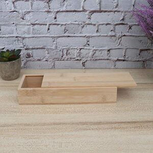 SUPVOX Wooden Pencil Box,Wood Brush Box with Sliding Lid for DIY Artist Tool and Brush Storage -7.4 x 2.8 x 1.2 inches, Rectangle