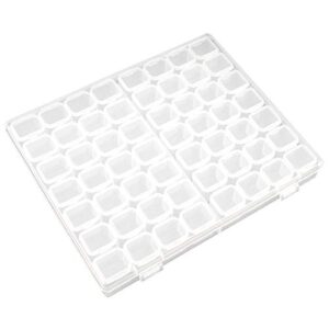 FANFA 56 Grids Plastic Craft Organizer Box Adjustable Storage Box Diamond Painting Storage Box for Sewing Crafts Beads Nail Art Rhinestones Jewelry Diamond Embroidery Non Toxic (Transparent)