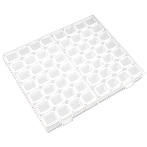 FANFA 56 Grids Plastic Craft Organizer Box Adjustable Storage Box Diamond Painting Storage Box for Sewing Crafts Beads Nail Art Rhinestones Jewelry Diamond Embroidery Non Toxic (Transparent)