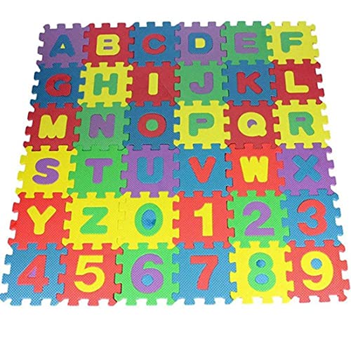 Baby Foam Play Mat Baby Play Mat 36pcs DIY Puzzle Play Mat Eva Foam Baby Soft Developing Floor Pad Crawling Rugs Digital and Letter Play Mat for Babies.