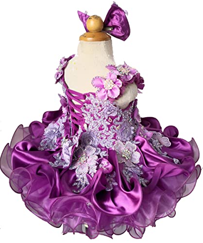 Jenniferwu G588 Infant Toddler Baby Newborn Little Girl's Pageant Party Birthday Dress Purple Size 3T