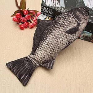 Funny Carp Pen Bag Realistic Fish Shape Make-up Pouch PU Leather Easy Clean Flexible Pen Pencil Case with Zipper