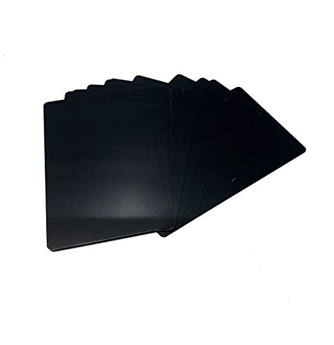 50 Pack Thick Aluminum Business Card Blanks, Metal Plaque Blank 0.5mm Laser Engraving Material, Sublimation, CNC, Base Plate Multipurpose (Black)