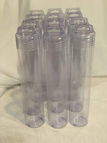 Plastic Clear Tubes Extra Large Containers Storage Shipping Organizing 12 pcs Transparent with Caps