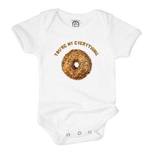 the spunky stork baby boys girls you’re my everything bagel organic bodysuit (3-6m) white