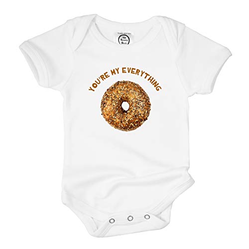 The Spunky Stork Baby Boys Girls You’re My Everything Bagel Organic Bodysuit (3-6M) White