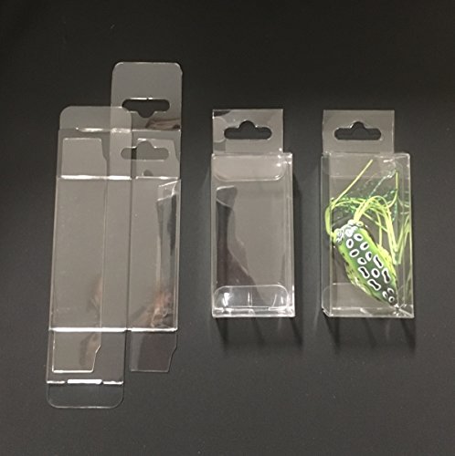 25 Clear Plastic PET Hang Box for Fishing Lures, Arts, Crafts, and Retail Size 1.5"X1"X3"