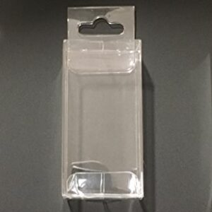 25 Clear Plastic PET Hang Box for Fishing Lures, Arts, Crafts, and Retail Size 1.5"X1"X3"