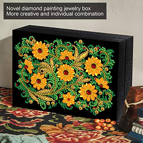 GLOGLOW Painting Box, DIY Painting Jewelry Box Embroidery 5D Special‑Shaped Creative Earring Storage Container Jewelry Box Storage Organizer