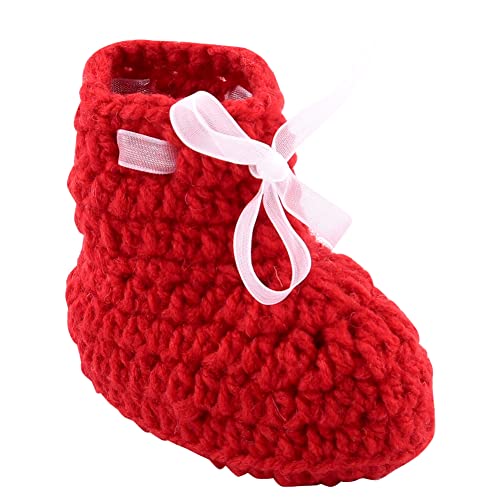 Thrill Knit Crochet Baby Booties Newborn Socks Handmade Shoes Deep - (Red 0-3 Months)