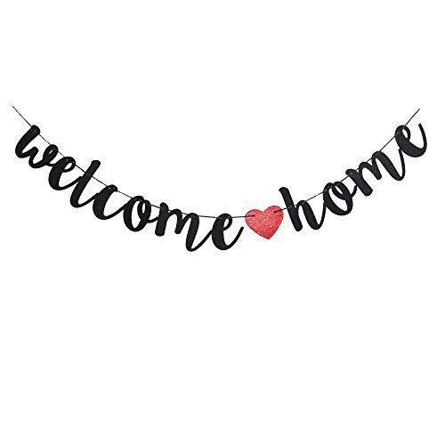 Welcome Home Banner, Funny Paper Sign for Family Theme Party Decorations, Home Party Supplies