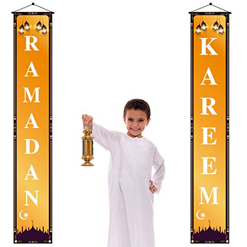 Pudodo Ramadan Kareem Porch Banner Eid Mubarak Islam Mosque Front Door Party Decoration