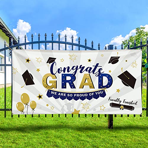 PRETYZOOM Fabric Graduation Banner 2023 Graduation Party Decorations Class of 2023 Graduation Party Favor Photo Background Banner 39.4x78.7 Inch