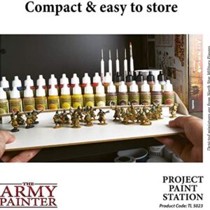 The Army Painter Model Paint Stand & Paint Brush Holder -Dropper Bottle Paint Rack, Paint Station with Brush Organizer-Paint Organizer for Acrylic Painting for 30 Warpaints, 7 Paintbrushes & Water Cup