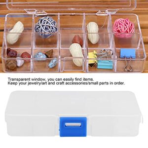 LIYJTK 10 Grid Transparent Jewelry Box Plastic Organizer Box Storage Container for Beads Art DIY Crafts Small Parts