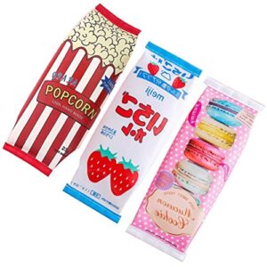 ayrsjcl pencil case 3pcs cute snack bag shape pen bag pouch holder pu leather pencil case large capacity stationary case cosmetic bag