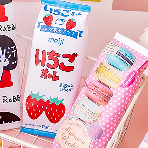 Ayrsjcl Pencil Case 3pcs Cute Snack Bag Shape Pen Bag Pouch Holder Pu Leather Pencil Case Large Capacity Stationary Case Cosmetic Bag