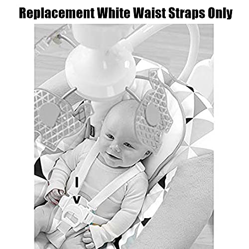 F-Price Replacement Parts for Baby Swing - Fisher-Price Revolve Baby Swing FBL70 ~ Set of 2 White Replacement Waist Strap with Male Part of Buckle