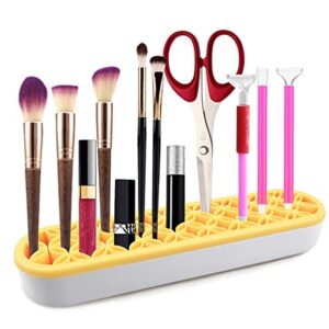 anronch silicone makeup brush holder, multi-purpose desktop organizers make up brush stand holder 5d diamond painting pen holder sewing tool storage box desktop storage box for brush,painting brush