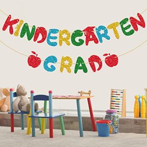 N/W Kindergarten Grad Banner for Preschool Kids 2021 Graduation Party Decorations,Glitter Kindergarten Garland Sign Congrats Grad Favor Supplies