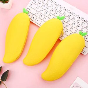 Pencil Pouch, Carrot Banana Fruit Silicone Pencil Case Storage Pen Bag Coin Purse Key Wallet - Eggplant