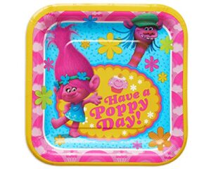 american greetings trolls paper dessert plates, 8 count