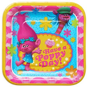 American Greetings Trolls Paper Dessert Plates, 8 Count