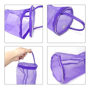 Honbay 1PCS Empty Mesh Yarn Storage Bags Round Portable Yarn Organizer Case Knitting Bag Sewing Storage Tote Bag for Storing Yarn Balls (11.8")