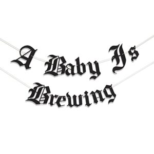 gothic letter a baby is brewing banner – baby shower banner for party decor, baby announcement banner, pregnancy announcement, gender reveal party decoration