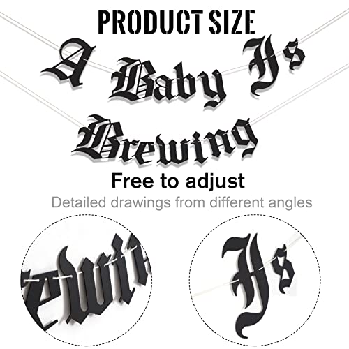 Gothic Letter A Baby Is Brewing Banner - Baby Shower Banner for Party Decor, Baby Announcement Banner, Pregnancy Announcement, Gender Reveal Party Decoration