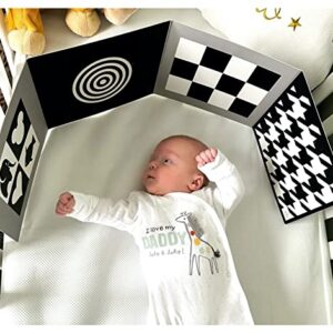 Samuel Sensory Baby Sensory & Development Fold Out Boards, Black and White, Simple Geometric Shapes, Made from 700GSM Card, Stands Independently.