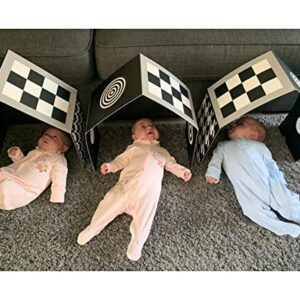 Samuel Sensory Baby Sensory & Development Fold Out Boards, Black and White, Simple Geometric Shapes, Made from 700GSM Card, Stands Independently.