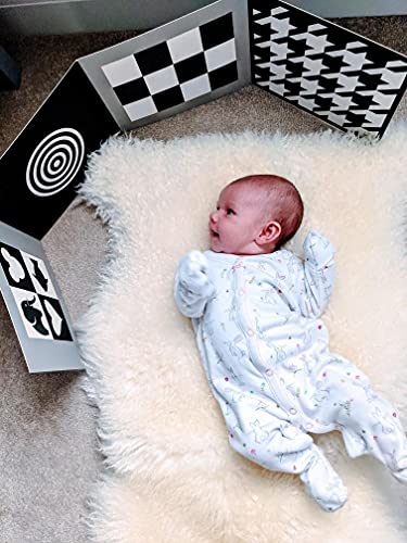 Samuel Sensory Baby Sensory & Development Fold Out Boards, Black and White, Simple Geometric Shapes, Made from 700GSM Card, Stands Independently.