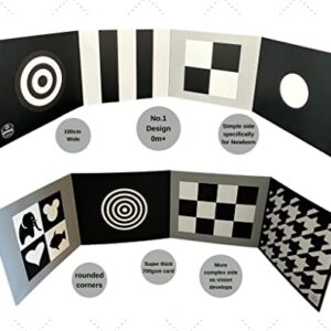 Samuel Sensory Baby Sensory & Development Fold Out Boards, Black and White, Simple Geometric Shapes, Made from 700GSM Card, Stands Independently.