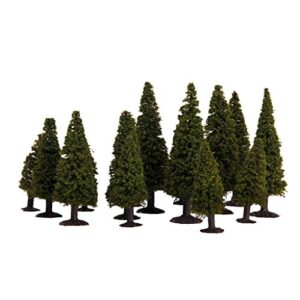 15pcs green scenery landscape model cedar trees with box