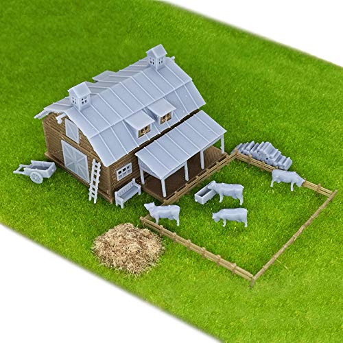 Outland Models Railroad Scenery Country Farm Barn w Accessories N Scale 1:160